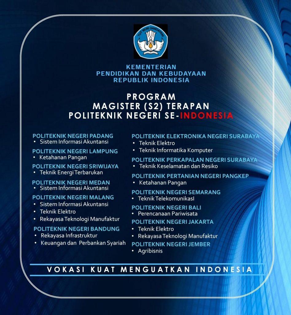 Program Magister (S2) Terapan Politeknik Se-Indonesia : Vokasi Kuat Menguatkan Indonesia ...
